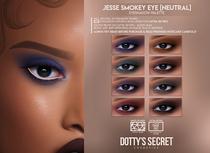 Second Life Marketplace - Dotty's Secret - Jesse Smokey Eye [NEUTRAL ...
